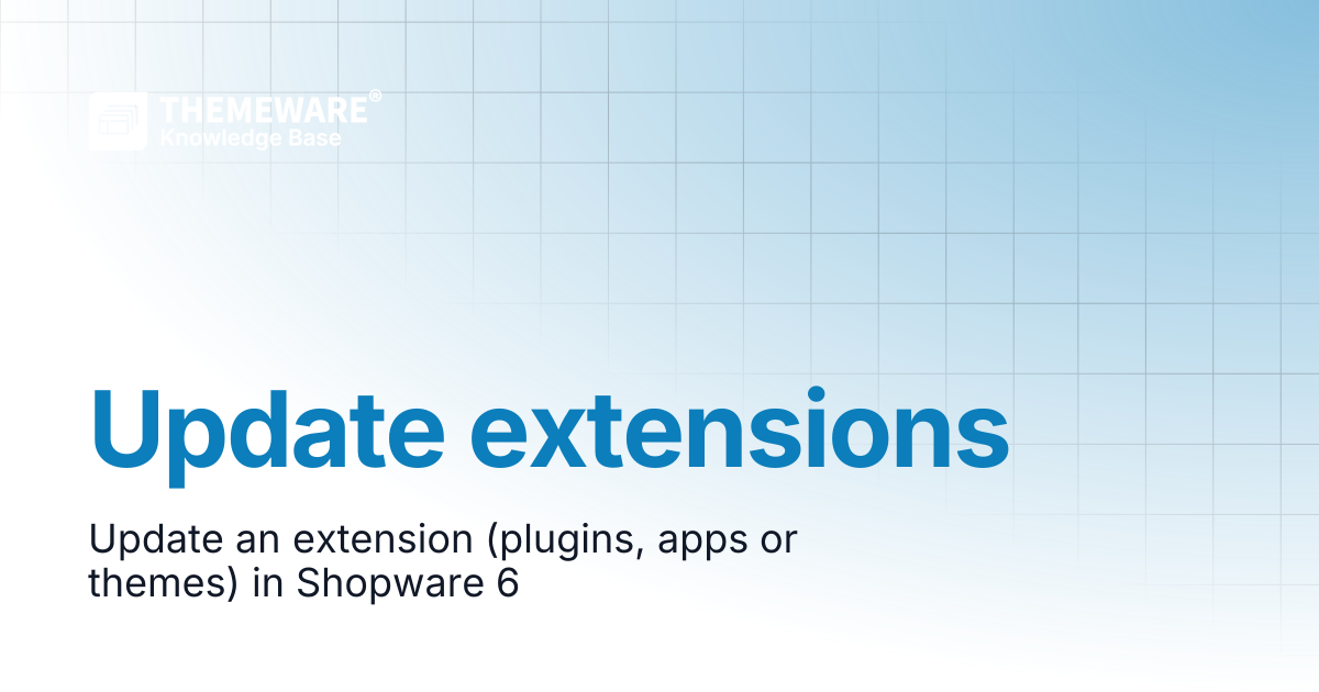 Update extensions | ThemeWare® Knowledge Base